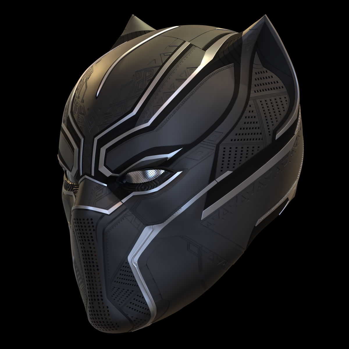 Black Panther Civil War Helmet - 3D Print Model – Wireframe