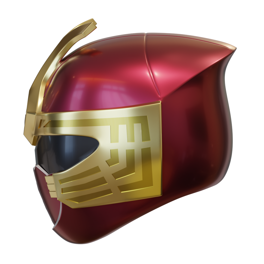 Crimson Thunder Ranger Helmet - 3D Print Model – Wireframe