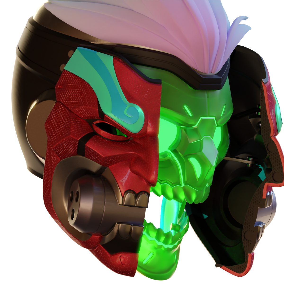 Motorized Overwatch Cyberdemon Genji Helmet - 3D Print Model – Wireframe