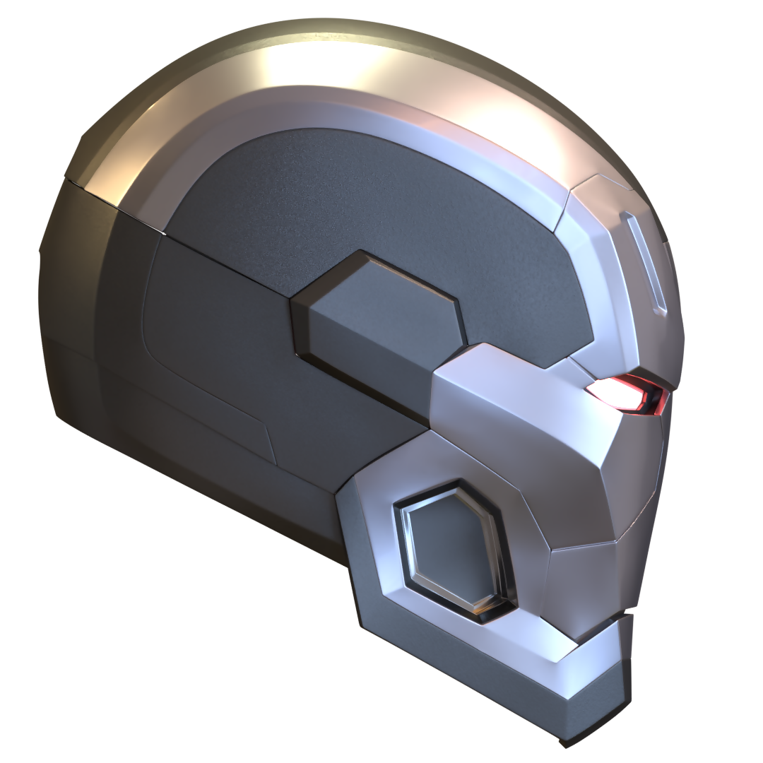 War Machine MK3 Helmet With Motorization 3D Model – Wireframe