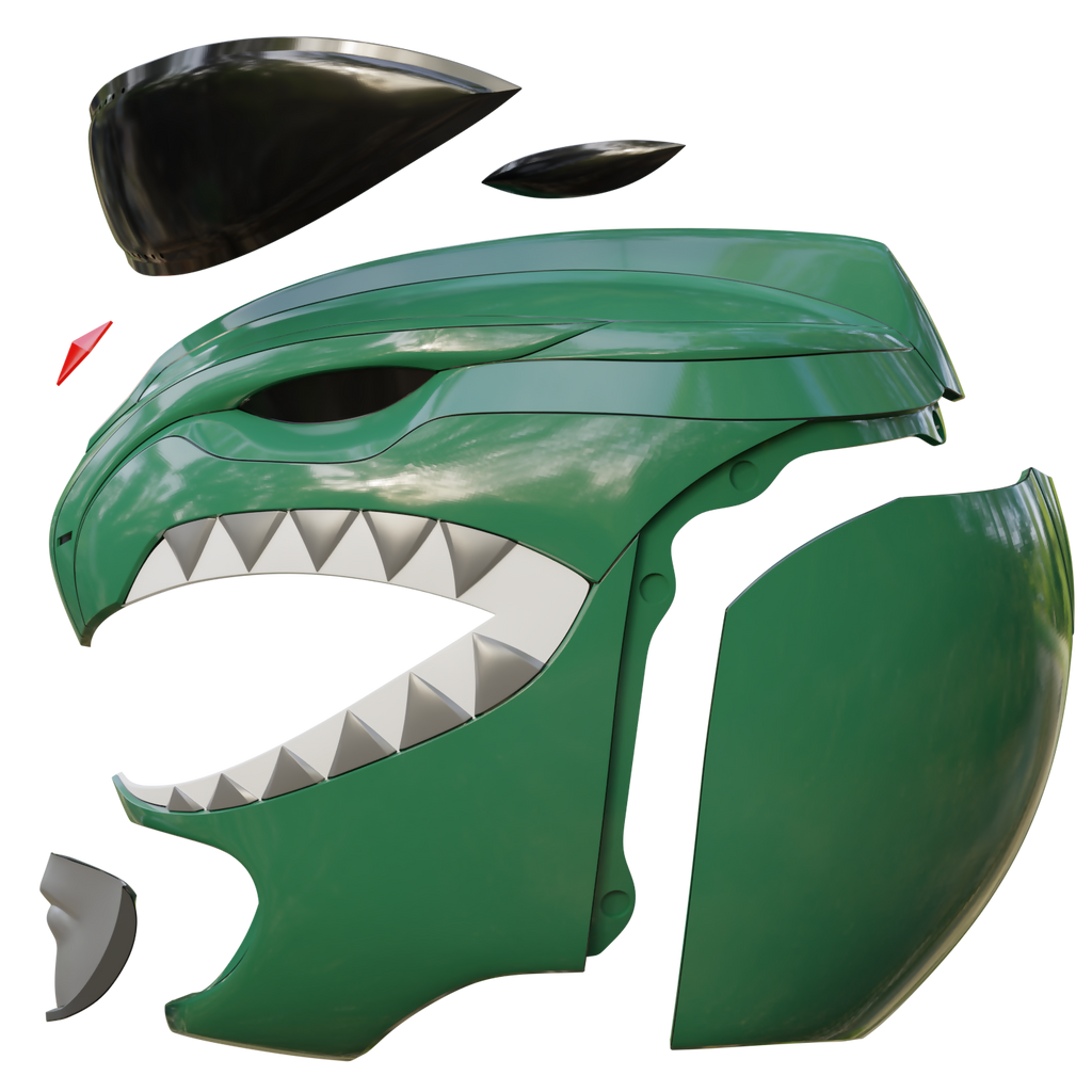 Green Ranger MMPR Helmet - 3D Print Model – Wireframe