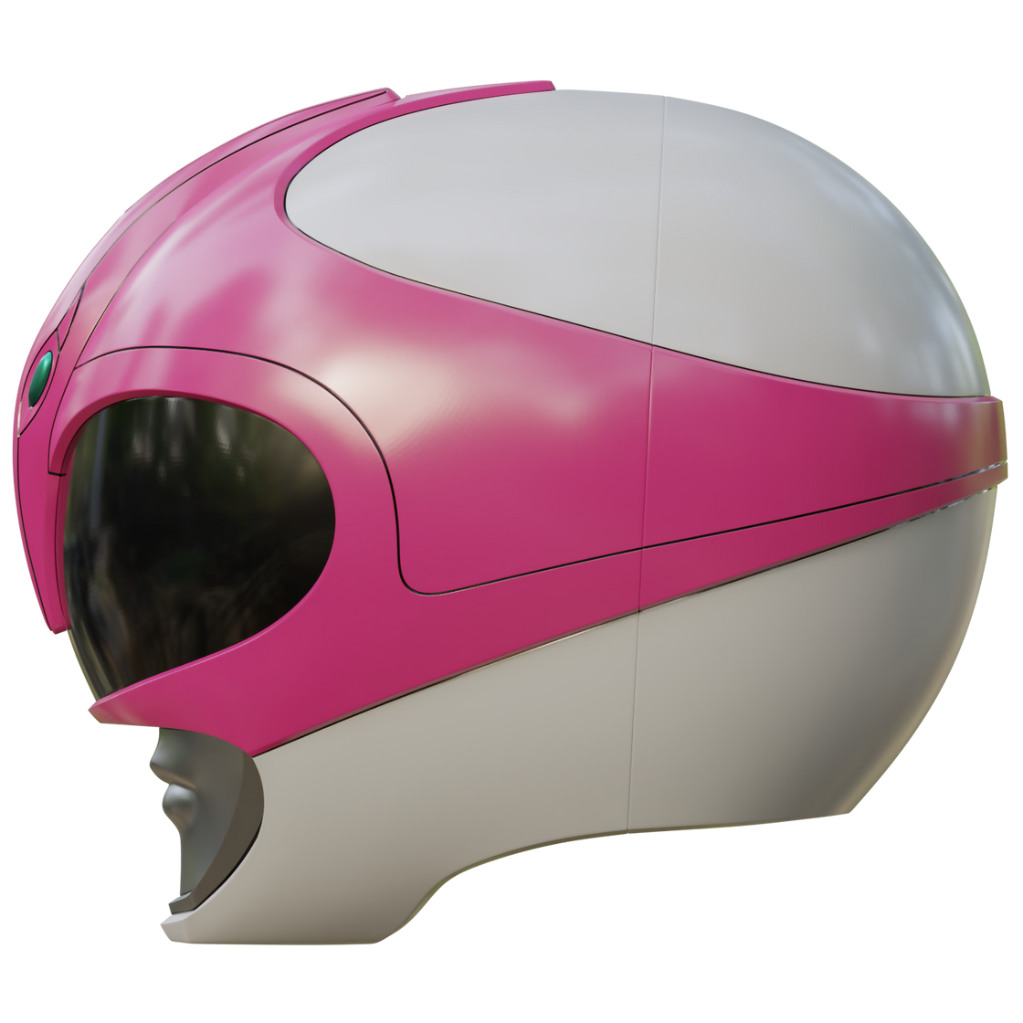 Pink Ranger MMPR Helmet - 3D Print Model – Wireframe