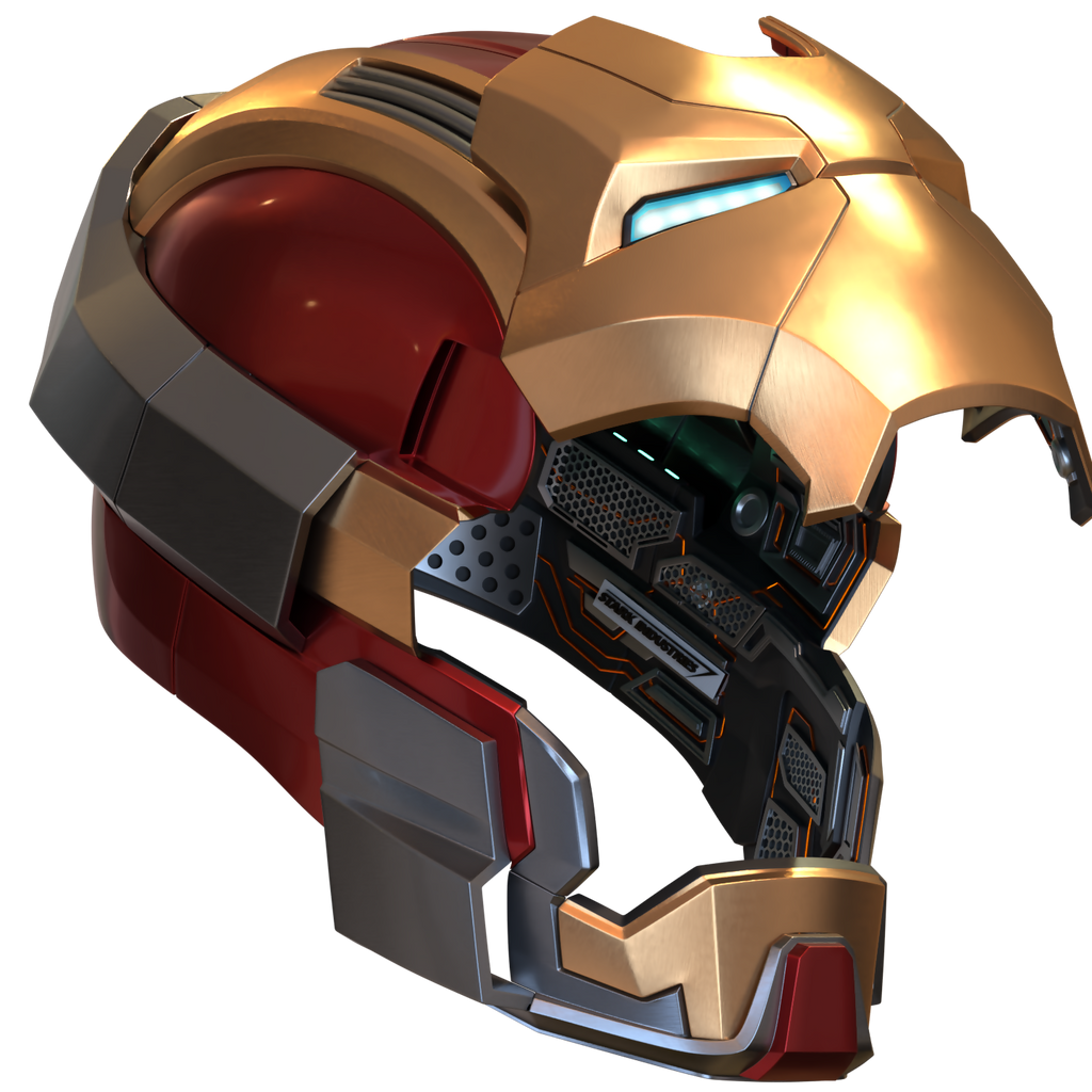 Iron Man Mk17 "Heartbreaker" Helmet Motorized 3D Model – Wireframe