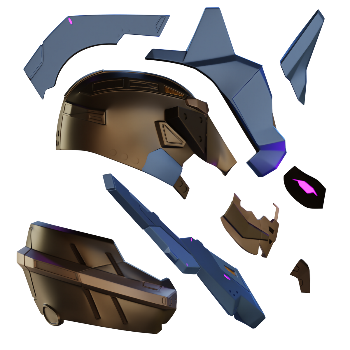 Gundam Vidar Helmet - 3D Print Model – Wireframe