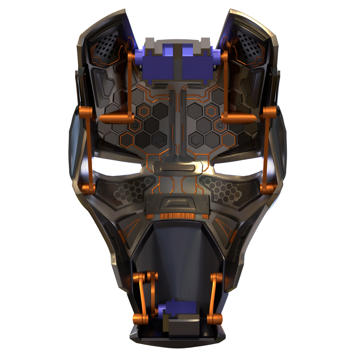 Motorized Walsh3D Ironman Mark 40 Shotgun Helmet 3D Print Model – Wireframe