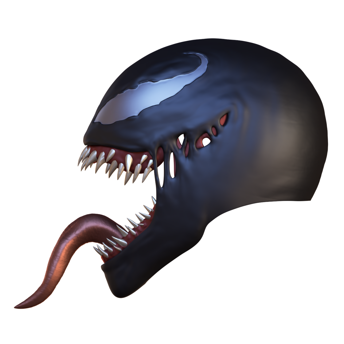 Venom Helmet - 3D Print Model – Wireframe