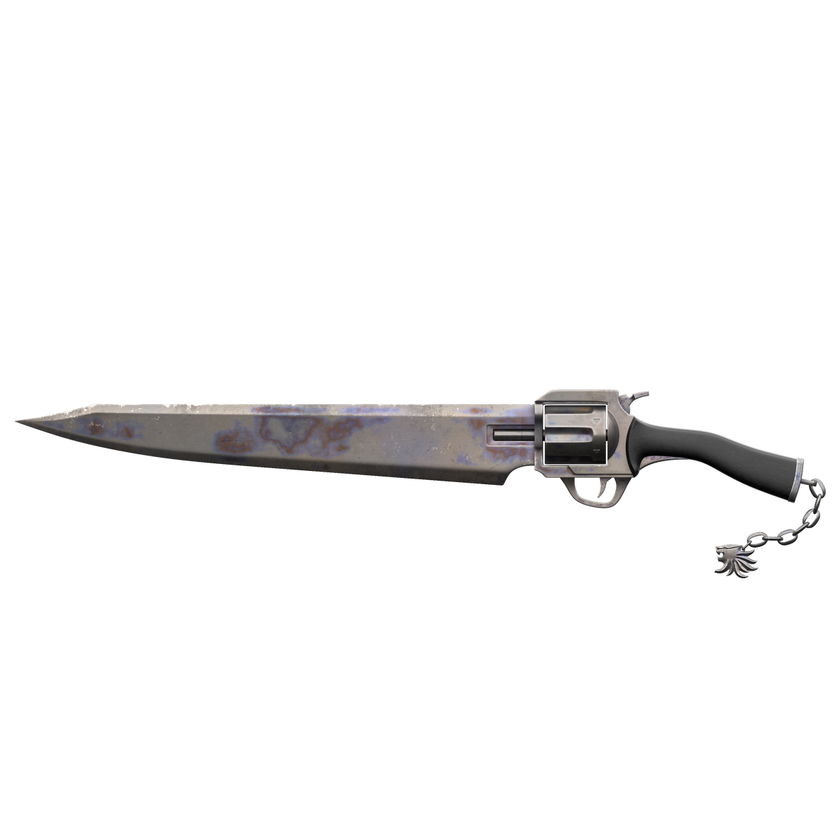 Squall's Gunblade - Final Fantasy/Kingdom Hearts 3D Model – Wireframe