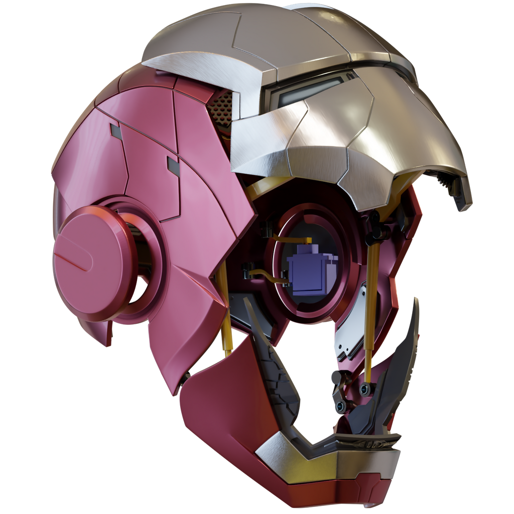 Iron Man MK5 helmet with motorization 3D Model – Wireframe