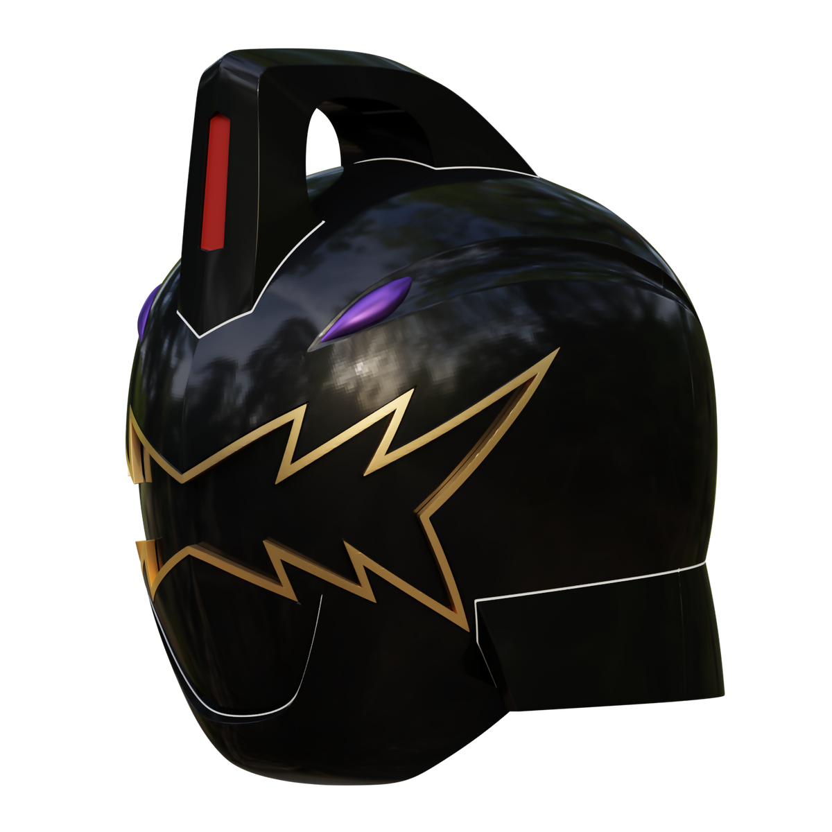 Black Ranger Dino Thunder Helmet - 3D Print Model – Wireframe