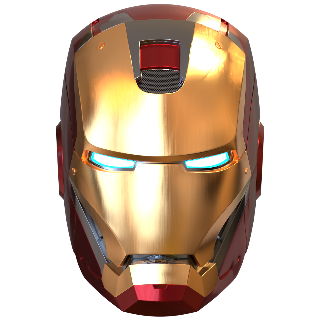 Iron Man MK45B Helmet Motorized 3D Model – Wireframe