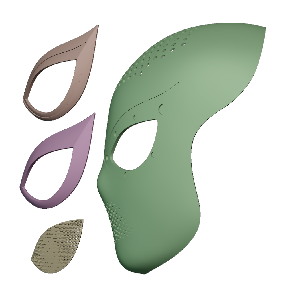 PS4 Faceshell 3D Model – Wireframe