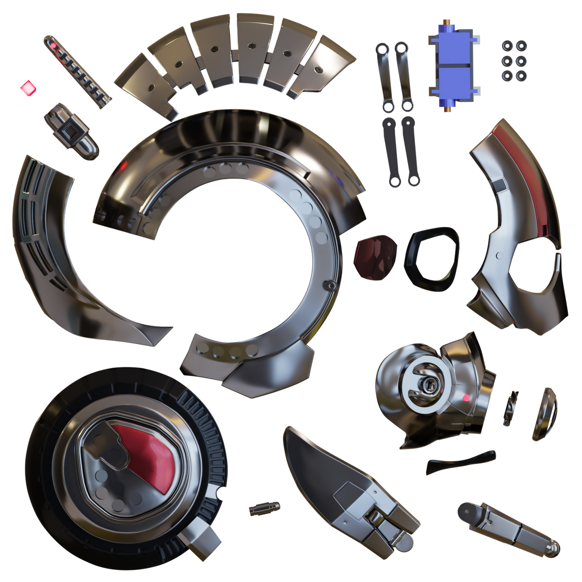 Motorized Walsh3D Antman Mark 1 Helmet 3D Print Model – Wireframe