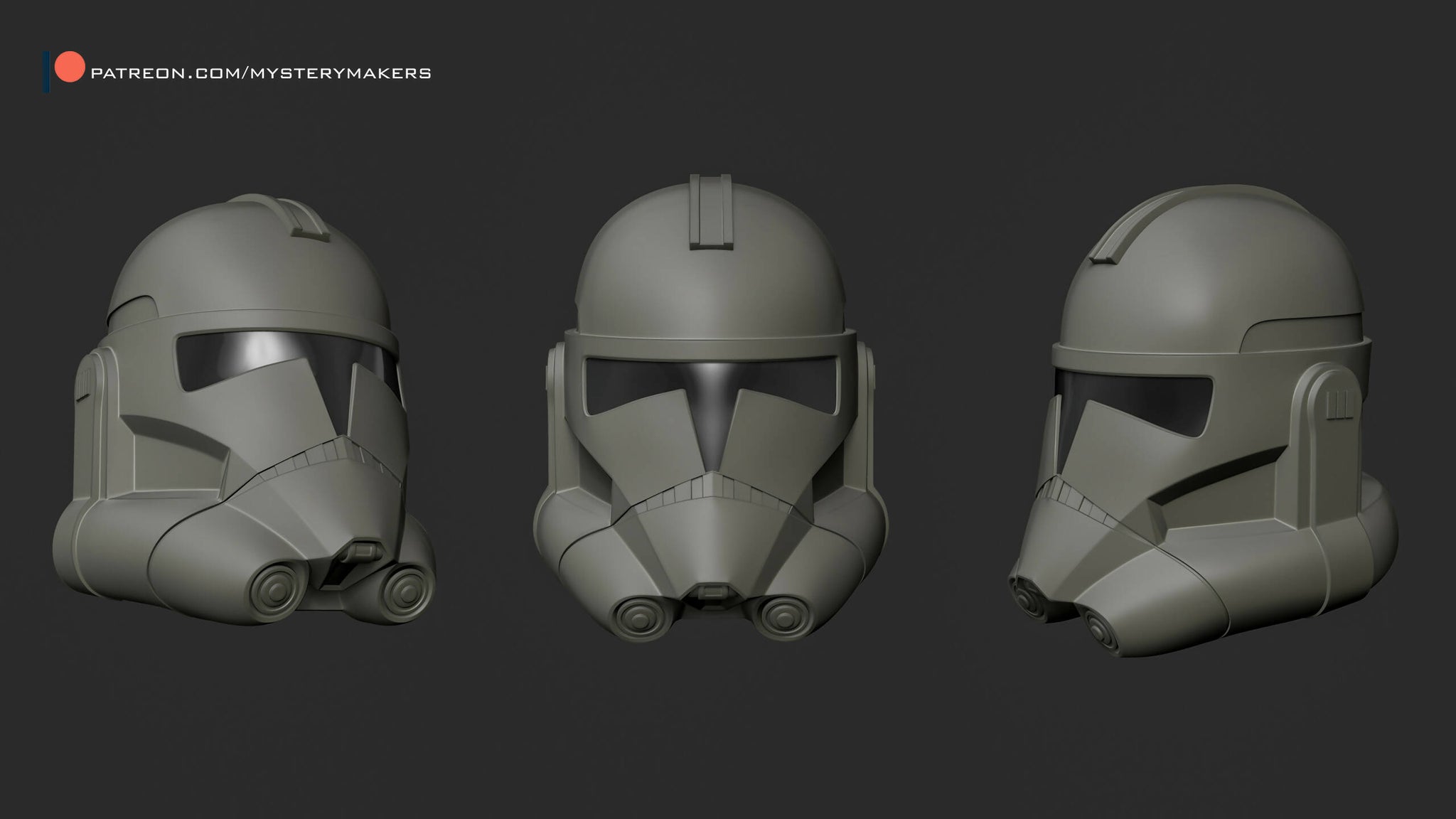 Phase 2 Animated Clone Trooper Helmet - 3D Print Model – Wireframe