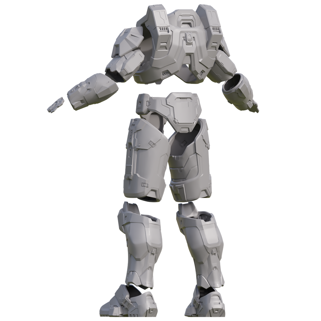 Halo Infinite Master Chief Base Armor 3D Print Files – Wireframe