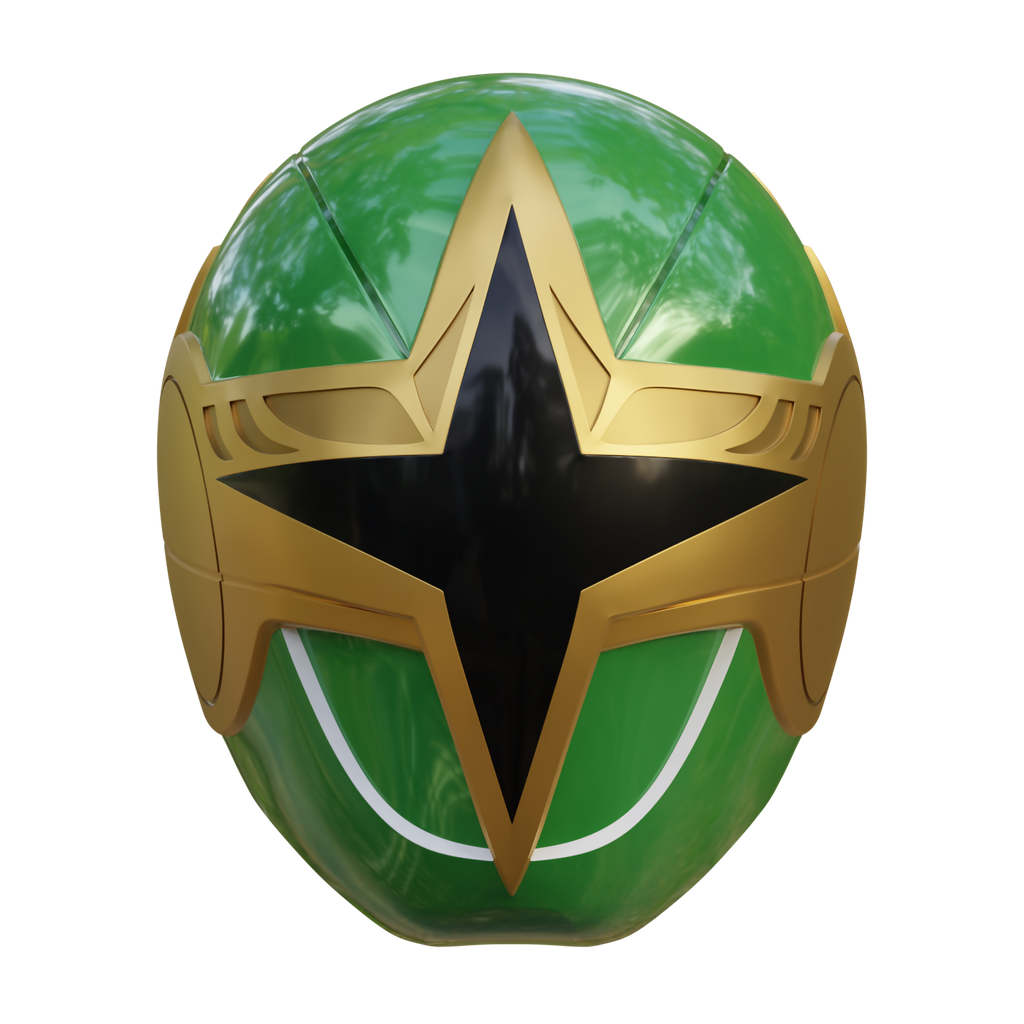 Green Samurai Ranger - Ninja Storm - 3D Print Model – Wireframe