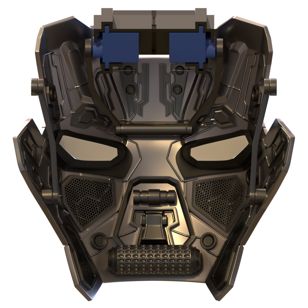 War Machine MK3 Helmet With Motorization 3D Model – Wireframe
