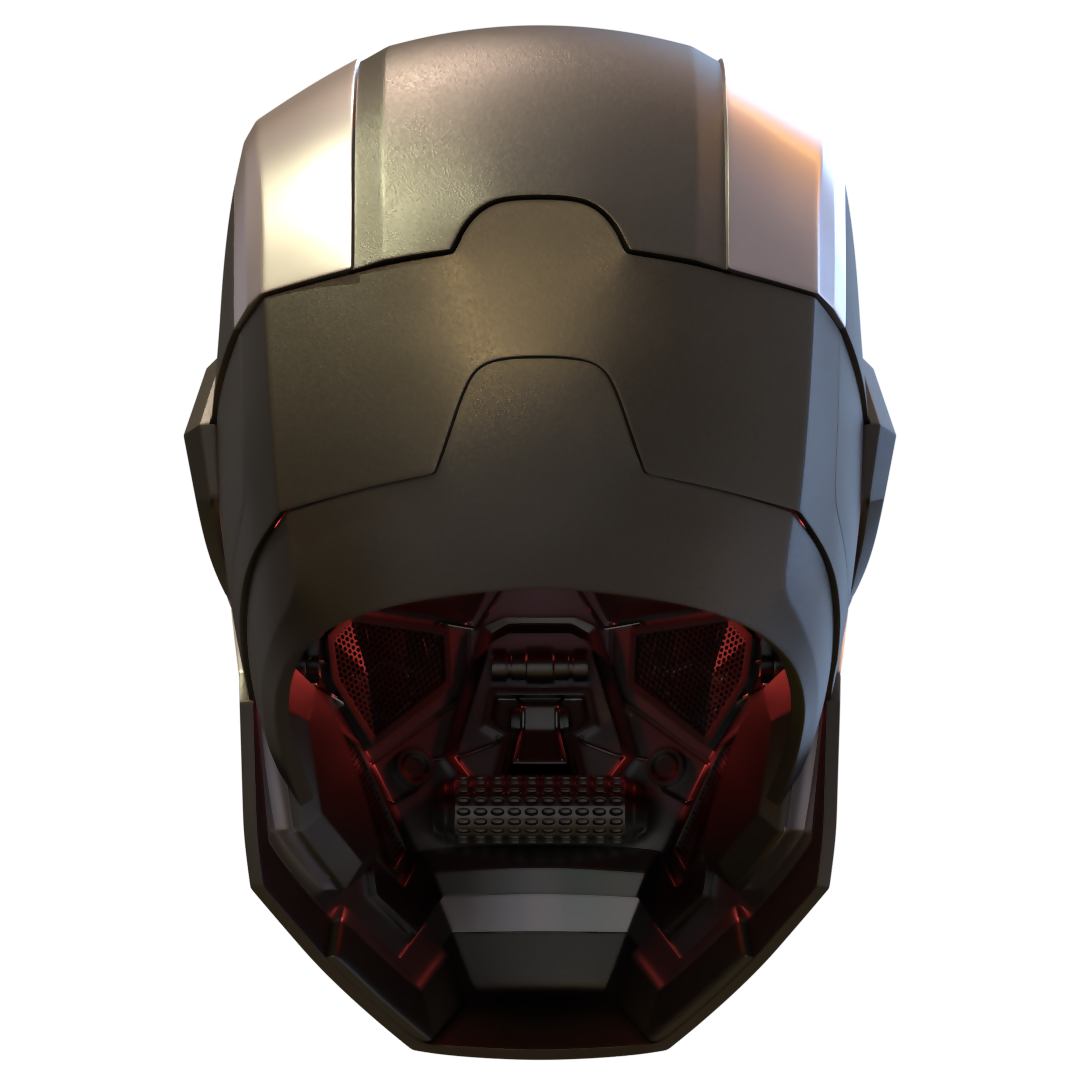 War Machine MK3 Helmet With Motorization 3D Model – Wireframe