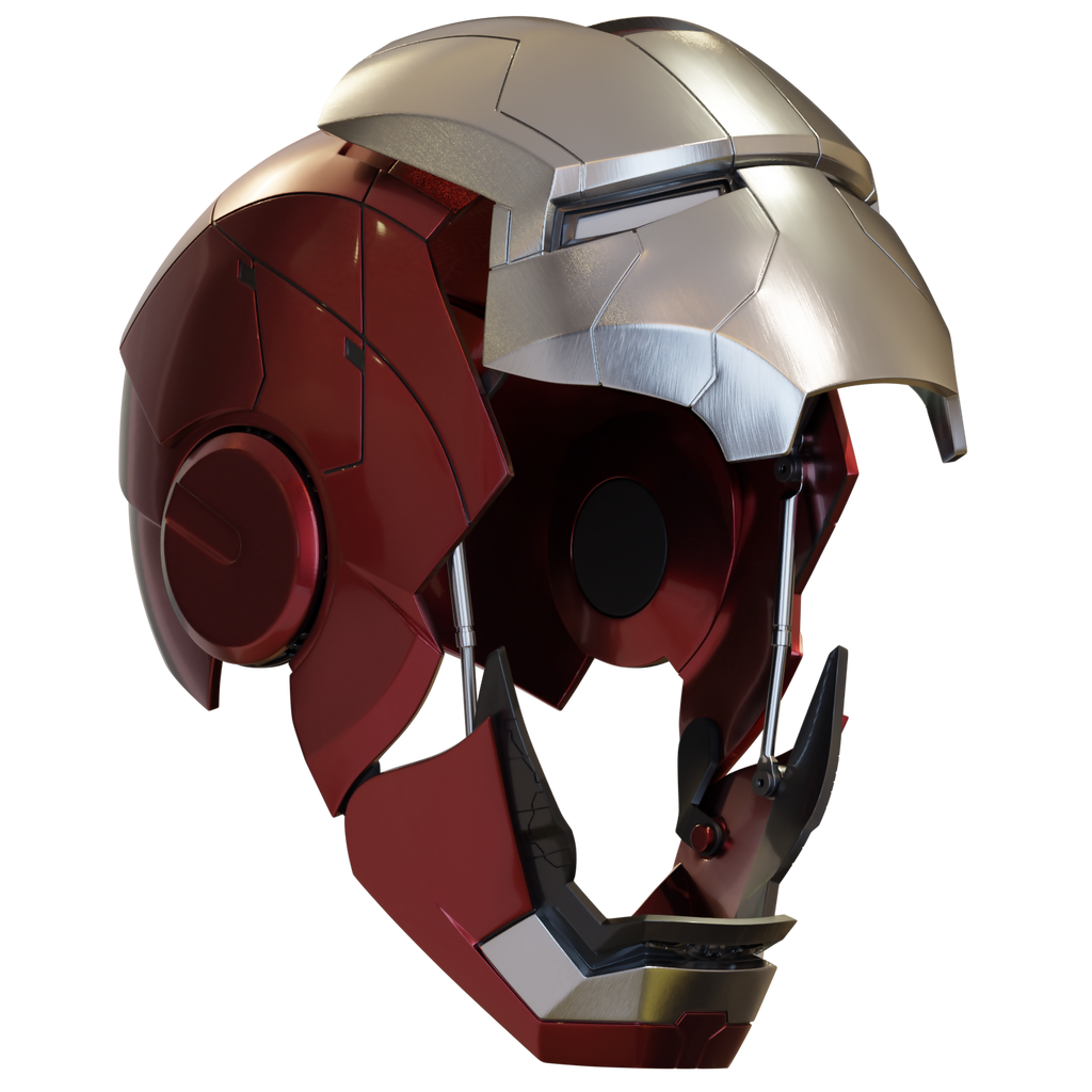 Motorized Walsh3D Ironman Mark 5 V2 Helmet 3D Print Model – Wireframe