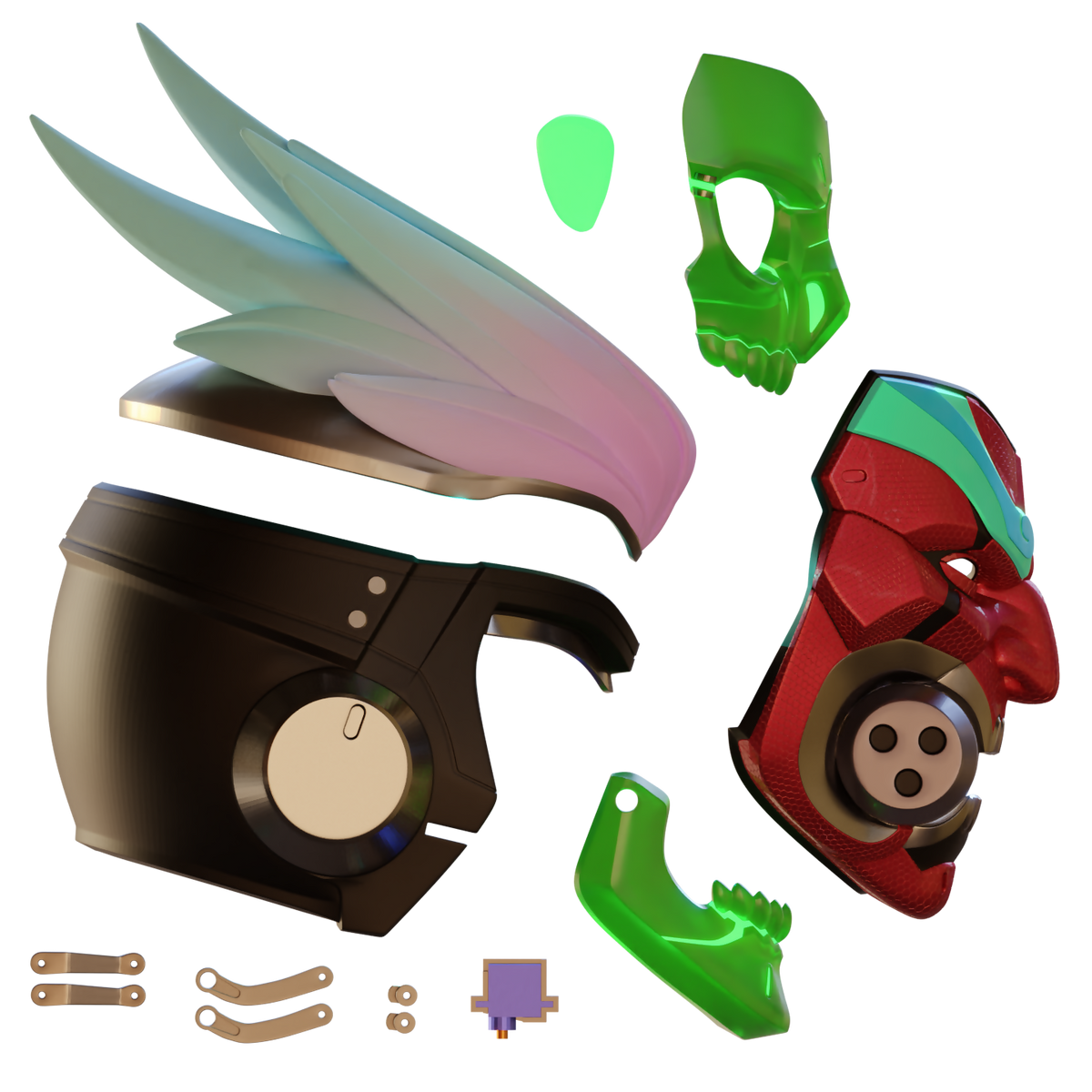 Motorized Overwatch Cyberdemon Genji Helmet - 3D Print Model – Wireframe