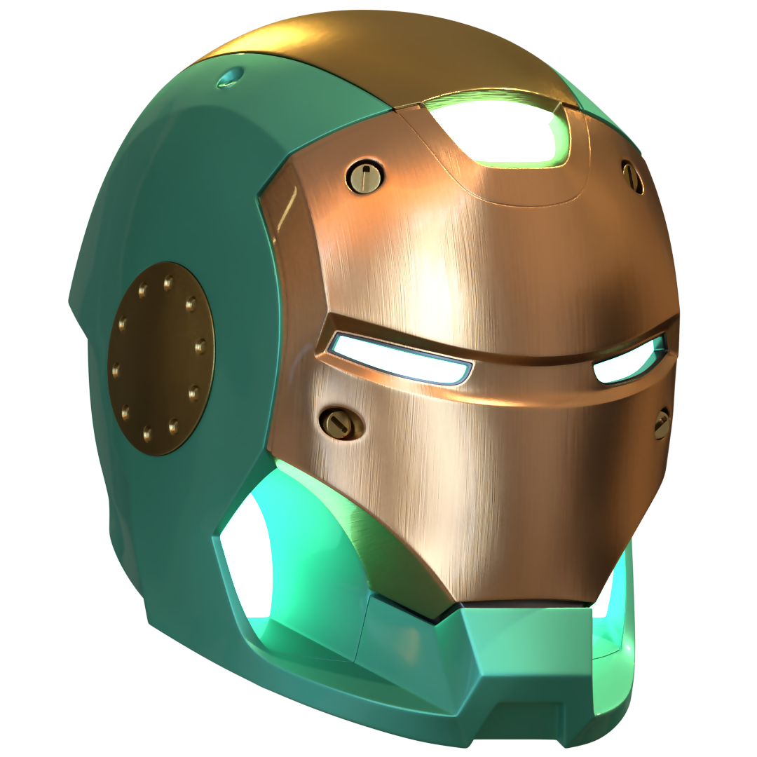 Iron Man MK37 "Hammerhead" motorized 3D Model – Wireframe