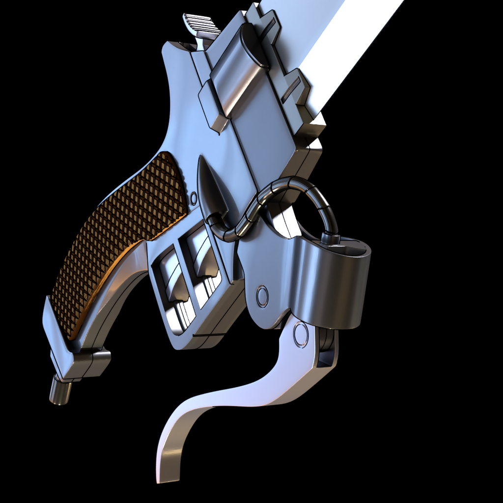 ODM gear sword 3D Model – Wireframe