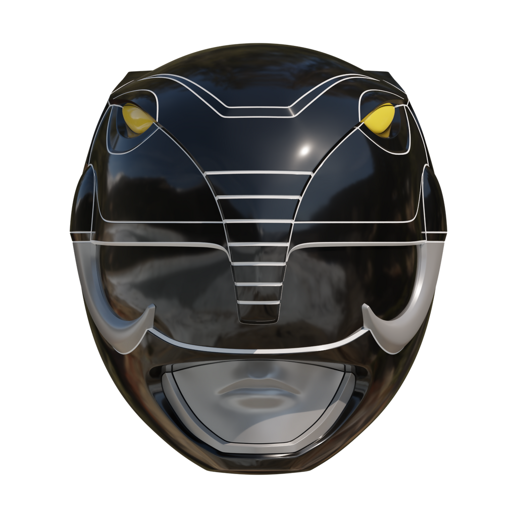 Black Ranger MMPR Helmet - 3D Print Model – Wireframe
