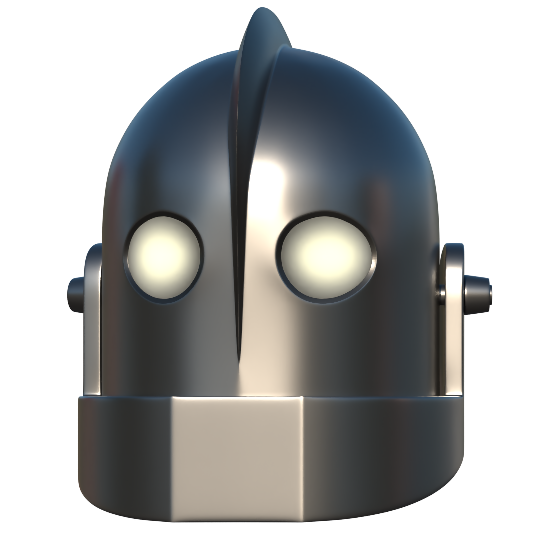 Iron Giant Head - 3D Print Model – Wireframe