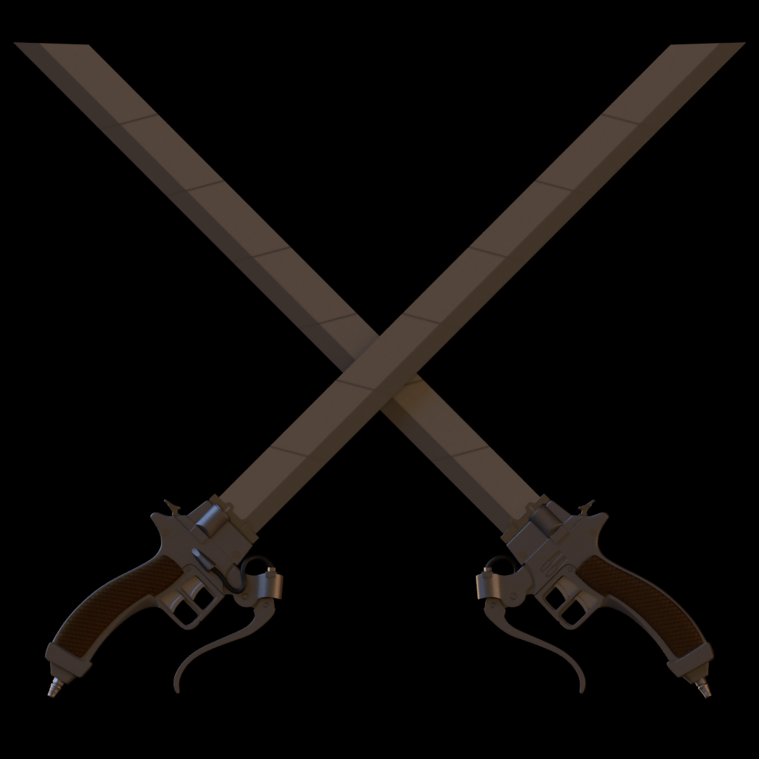 Attack On Titan ODM Gear Sword 3D Print Model – Wireframe