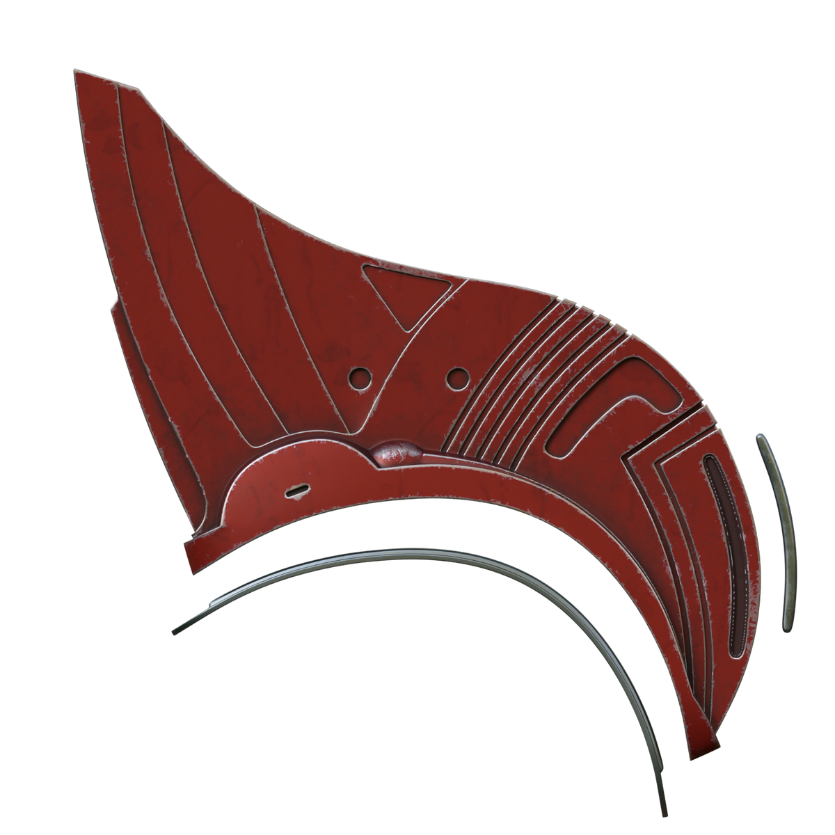 Yondu Prototype Fin - 3D Print Model – Wireframe