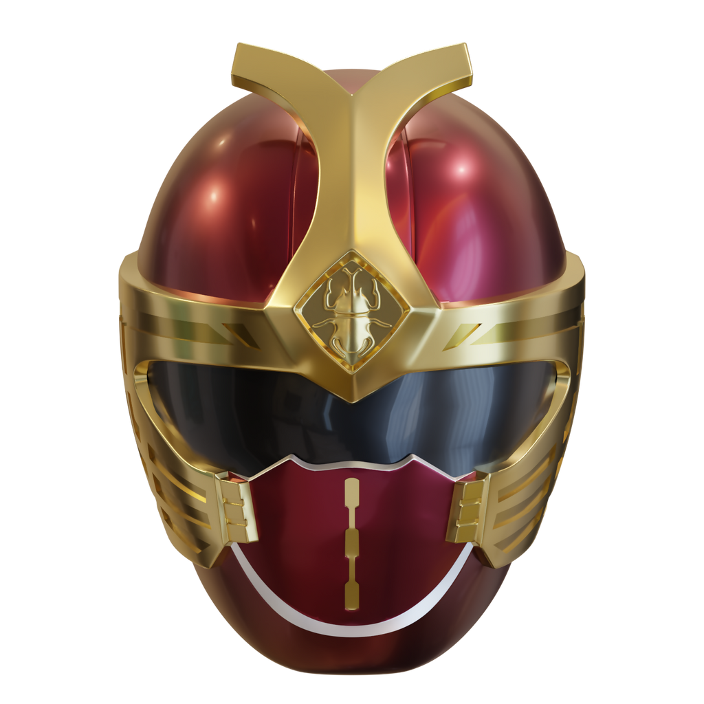 Crimson Thunder Ranger Helmet - 3D Print Model – Wireframe