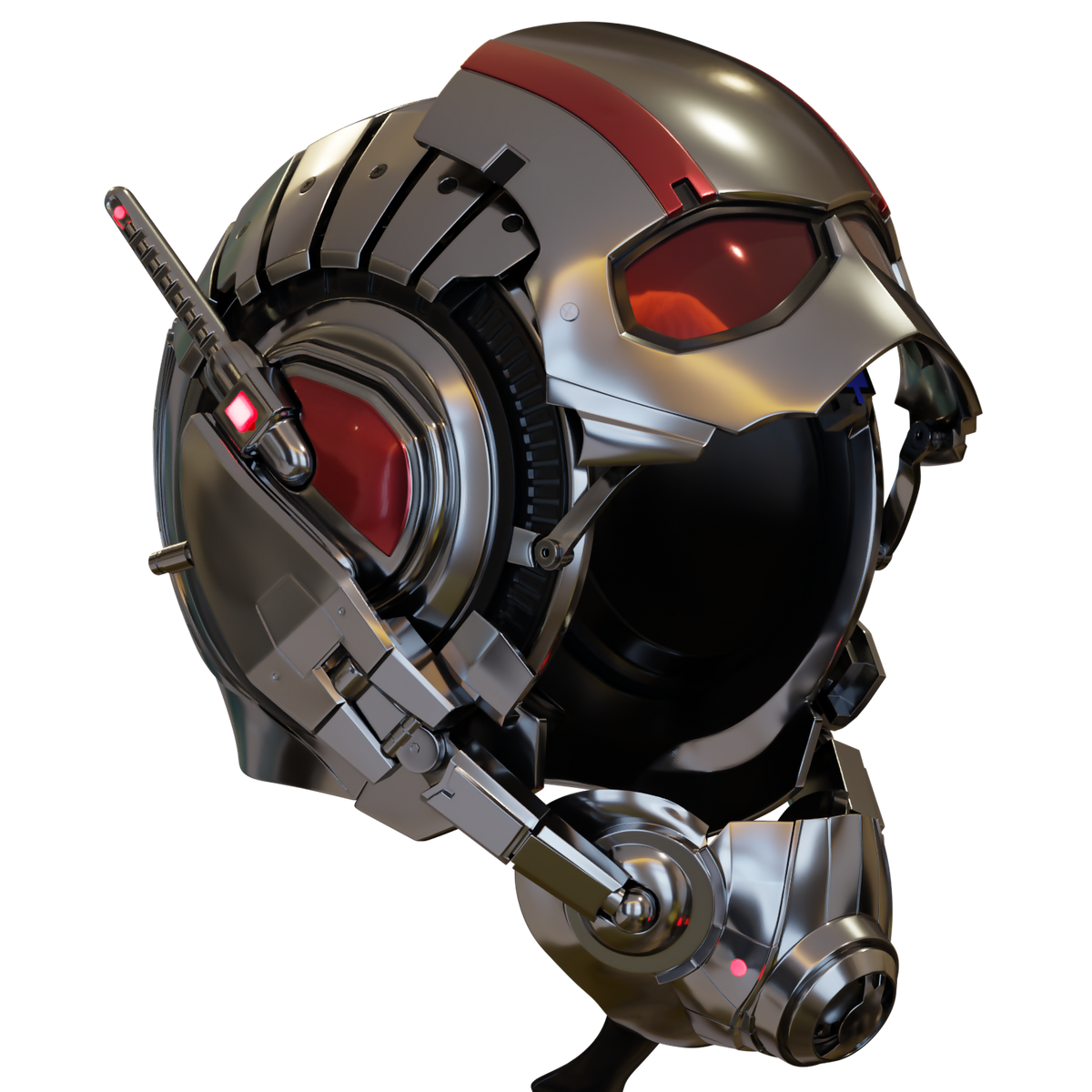 Motorized Walsh3D Antman Mark 1 Helmet 3D Print Model – Wireframe