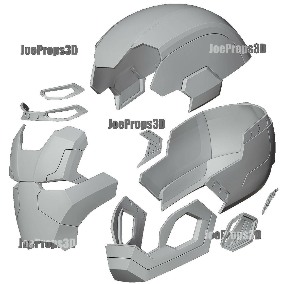 3D Printable War Machine Mark 6 Helmet STL File - JP3D – Wireframe
