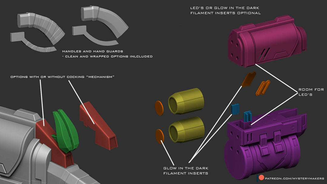 Spiker Carbine Blaster - 3D Print Model – Wireframe
