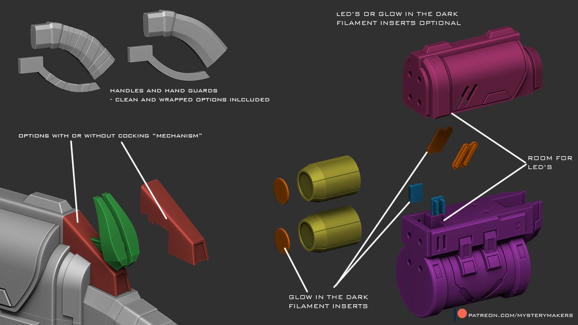 Spiker Carbine Blaster - 3D Print Model – Wireframe