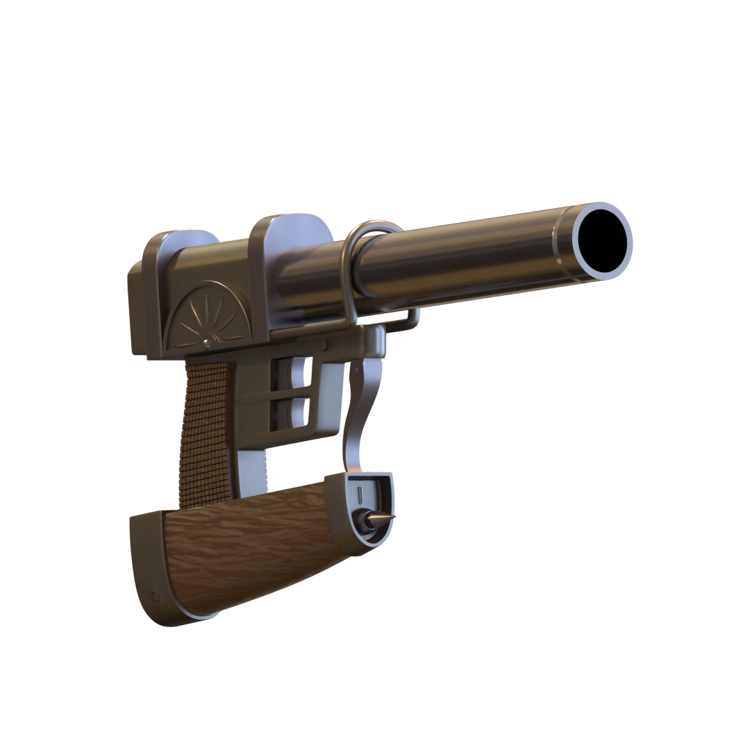 Anti Personnel ODM gear gun 3D Model – Wireframe