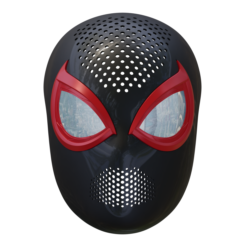 Miles PS5 Faceshell 3D Model – Wireframe