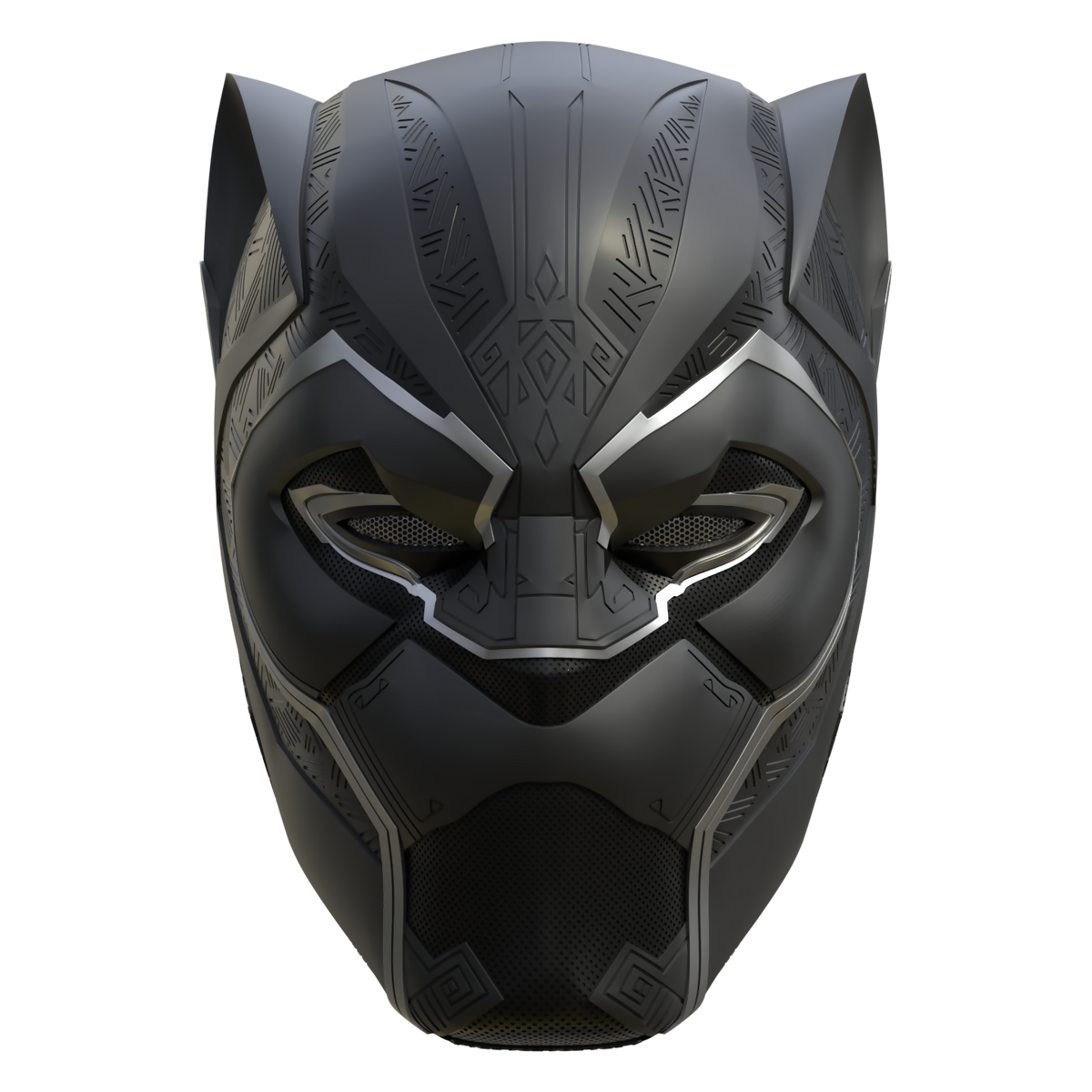 Black Panther 2018 Helmet - 3D Print Model – Wireframe