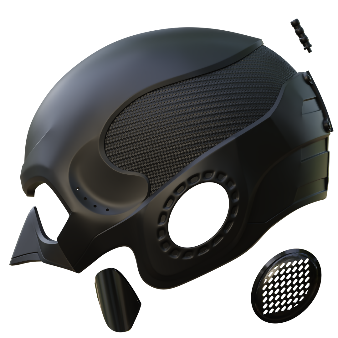 Black Noir Helmet - 3D Print Model – Wireframe